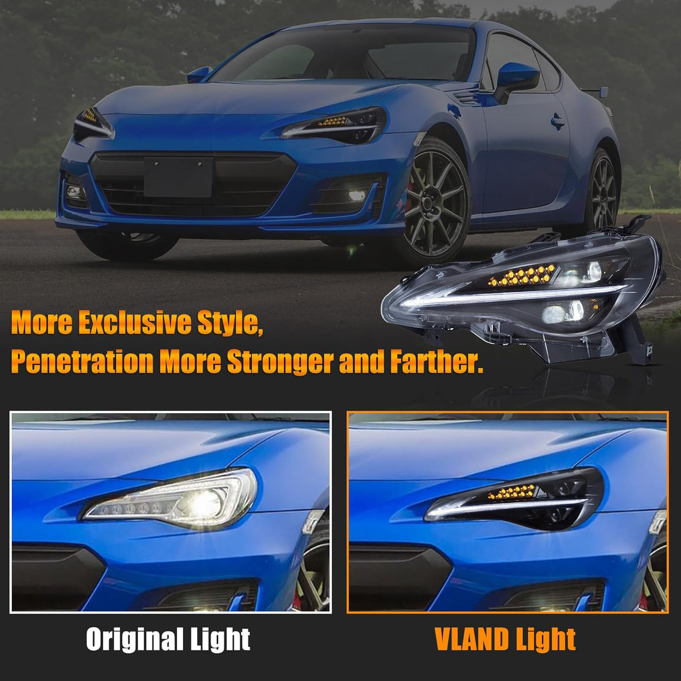 VLAND Full LED Headlights For 2012-2021 Toyota 86 GT86, Scion Frs, Sub — VLAND US