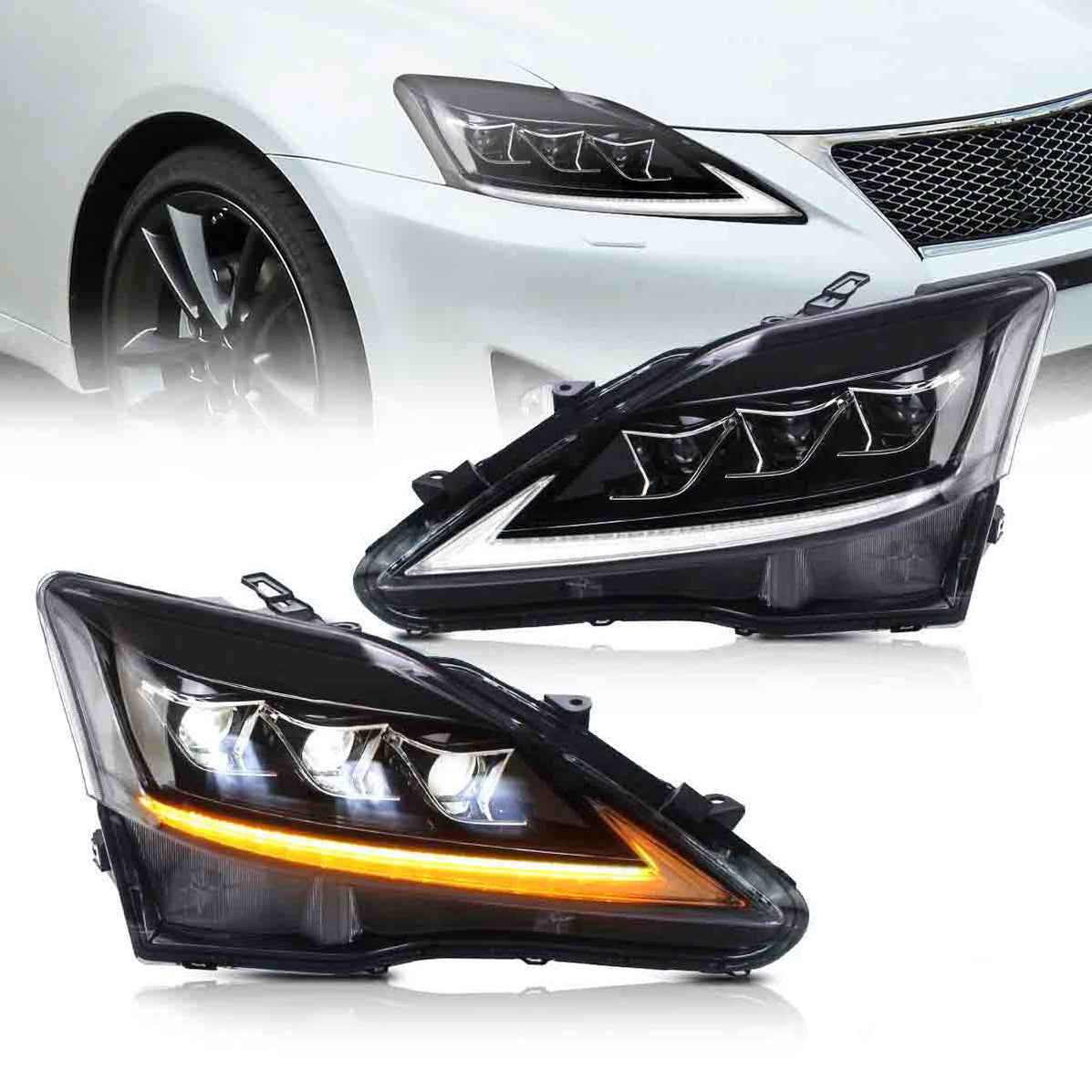 VLAND Full LED Headlights For 2006-2013 Lexus IS 250/350 ISF — VLAND US