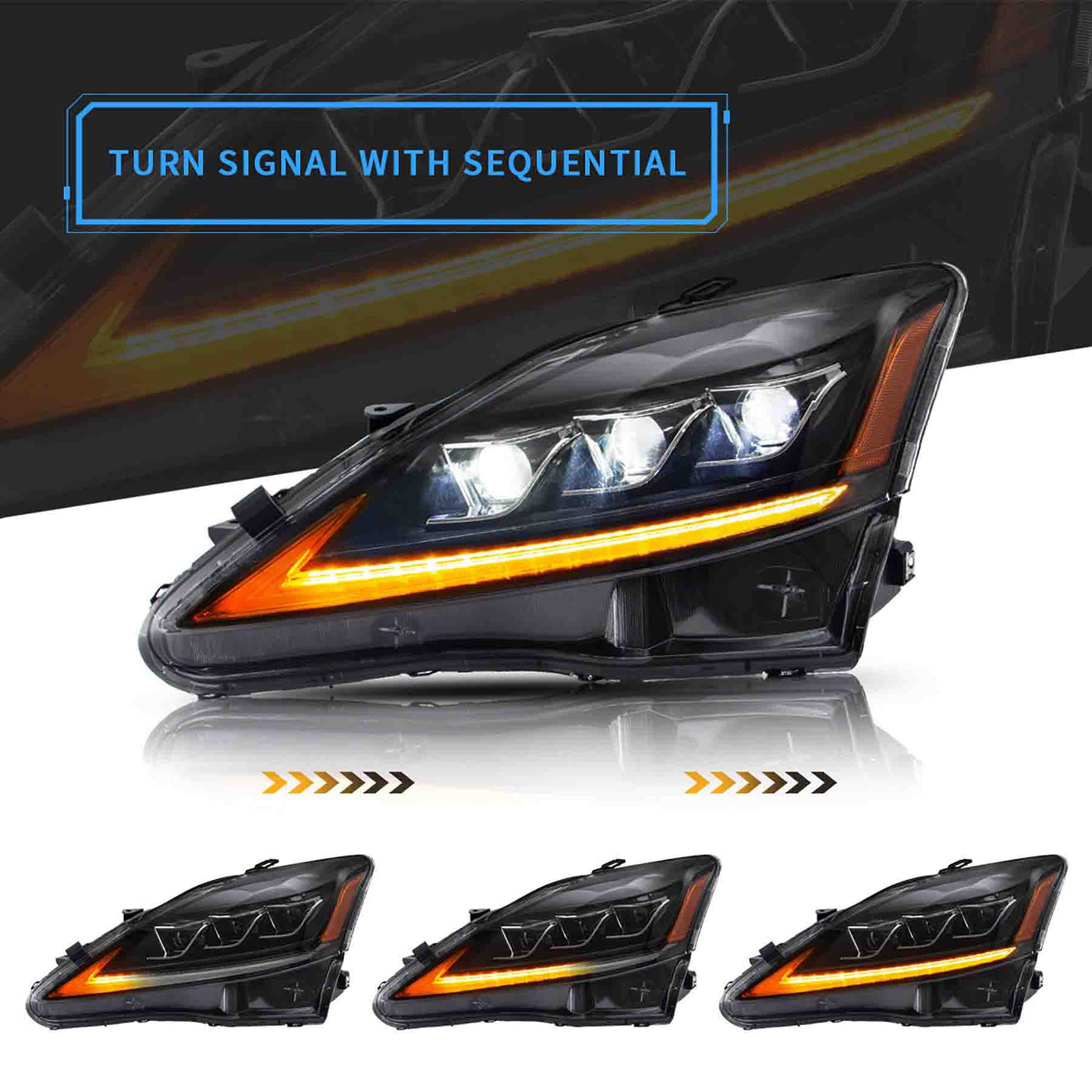 VLAND Full LED Headlights For 2006-2013 Lexus IS 250/350 ISF — VLAND US